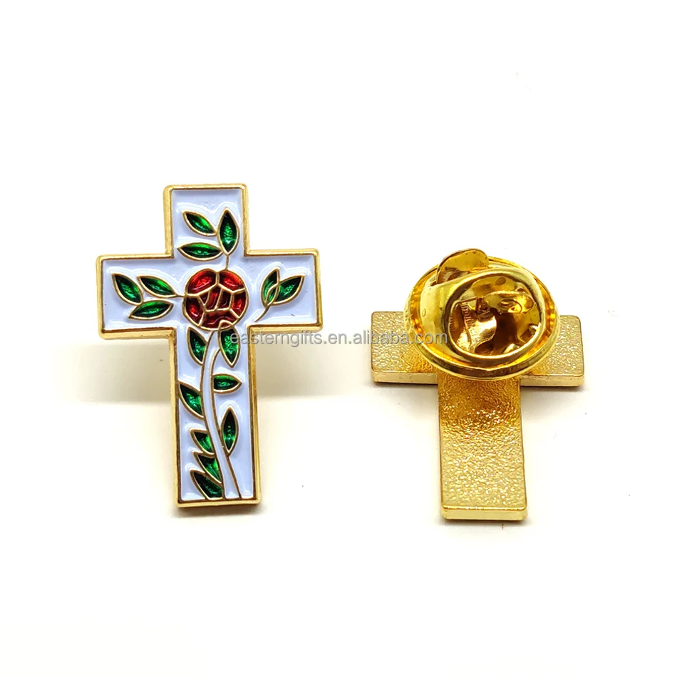 Masonic Freemason Cross Brooch - Customizable Enamel Pin