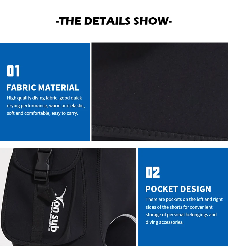 2.5mm Spearfishing Neoprene Open Crotch Diving Pants With Large Pocket ...