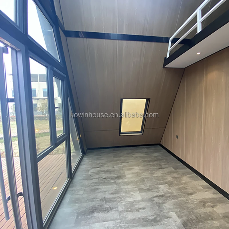 Luxury Modern Style Modular Glass Wooden Tiny House Prefab