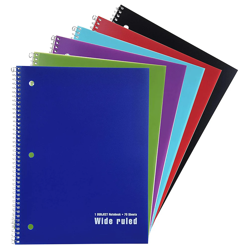 Custom Logo Undated Wide Ruled Paper Office Spiral Writing Notebooks ...