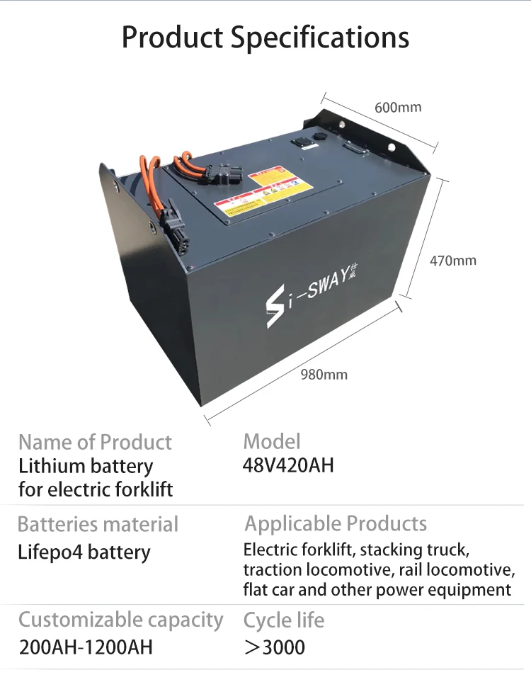 Forklift Traction Battery Bms Lifepo4 Battery 48v 80v 180ah 230ah 300ah ...