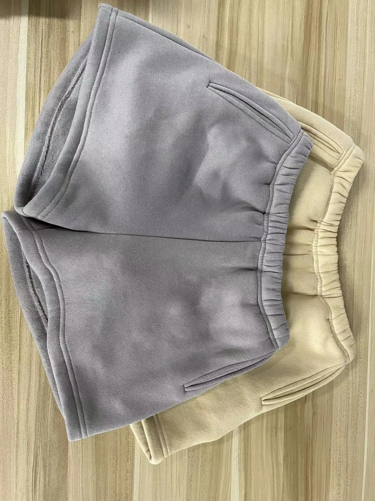 Custom logo Women's Shorts Cotton Fleece Thickness Soft With Pockets ...