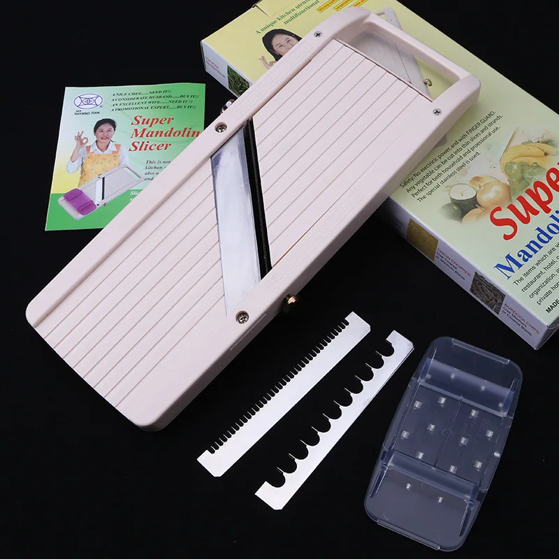 Wide Fruit Vegetable Chopper Cutter Super Mandoline Slicer With 4 ...
