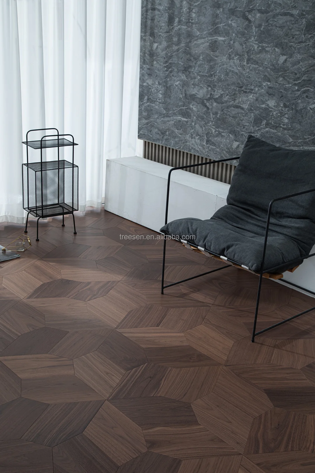 Small Leaf Shape Design Pentagon Parquet Engineered Floating Wood Floor ...