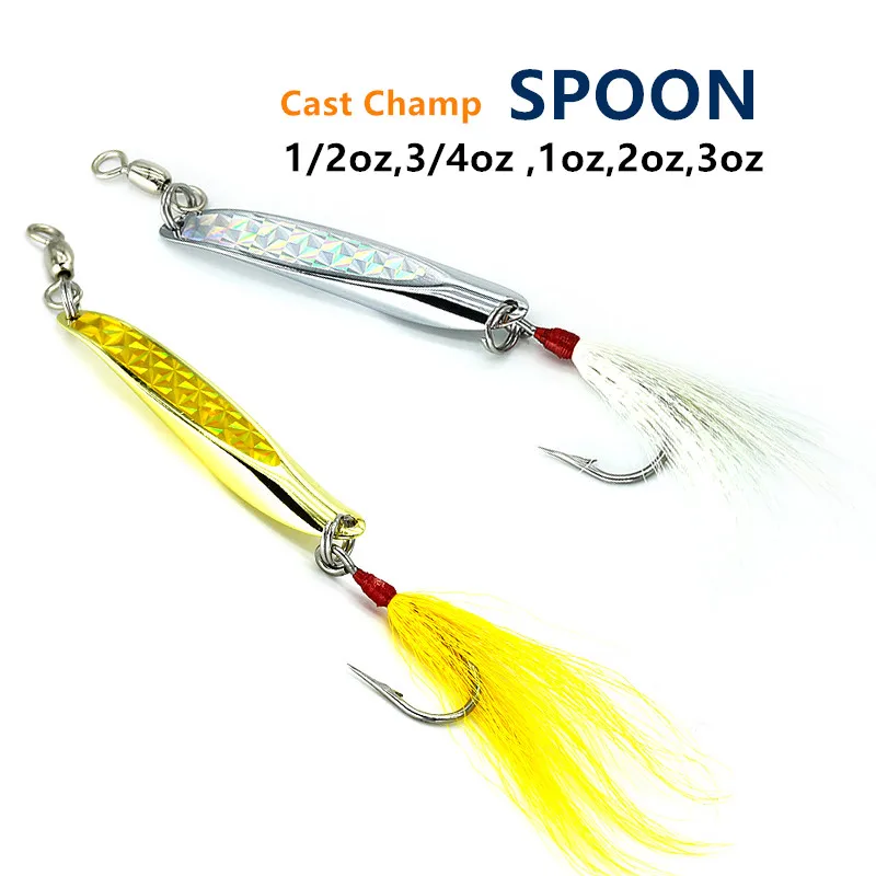 Mister Lure Sb005 1/2oz 3/4oz 1oz 2oz 3oz Bucktail Hook Fishing Spoons ...