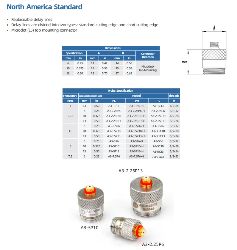 Doppler Ultrasonic Probe - Angle Beam UT Probe for Inspection