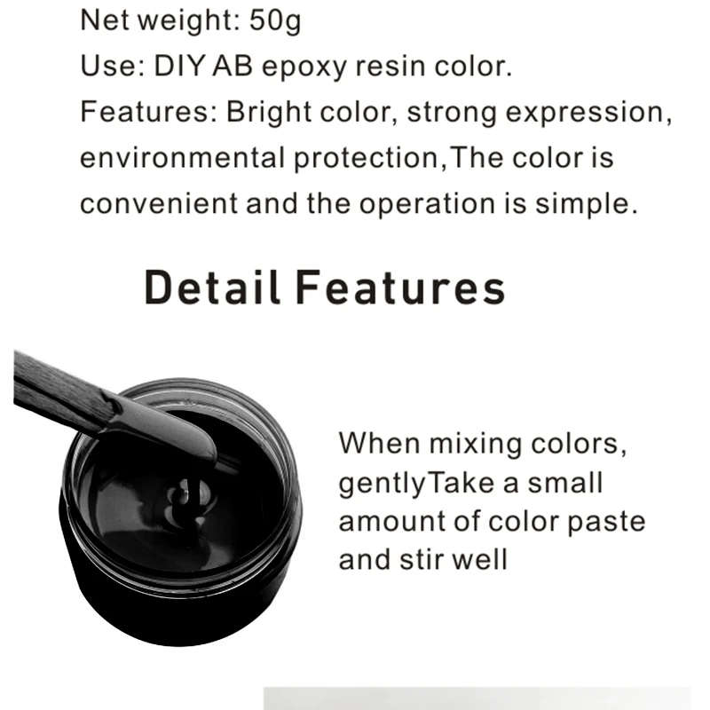 50g Epoxy Resin Pigment Paste Acrylic (12 Colors) for Canvas Glass ...
