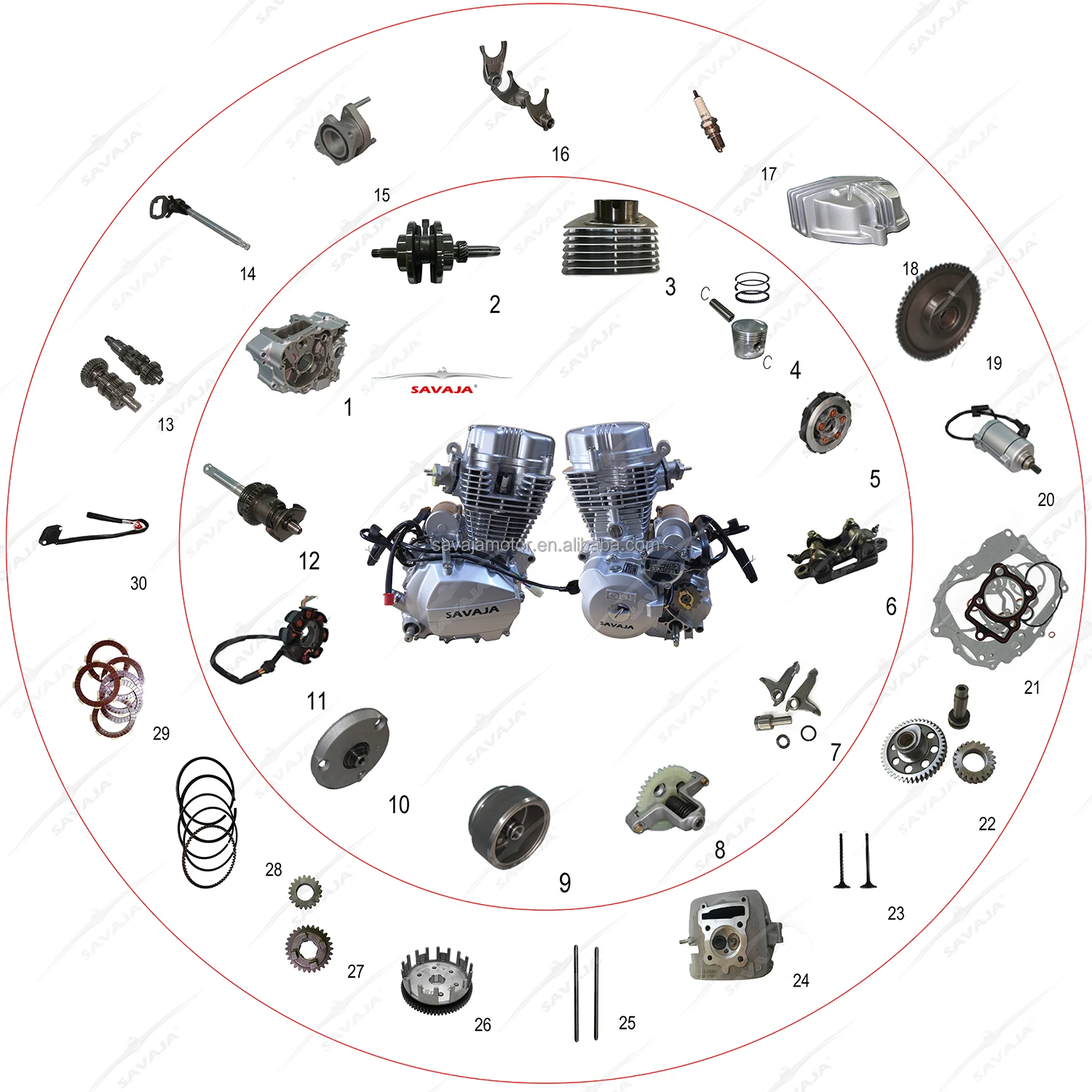 CG125 CG150 CG200 Motorcycle Engine Parts - High Quality