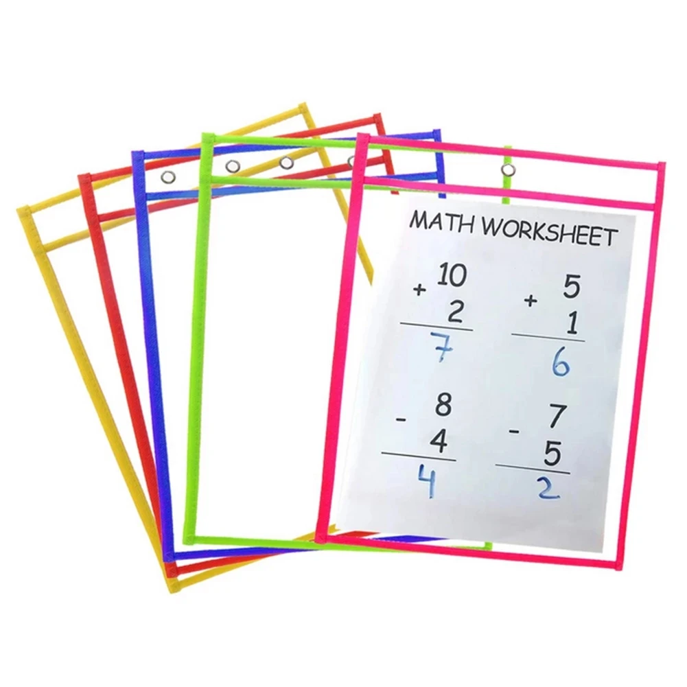Reusable Dry Erase Pockets Worksheet Sleeves Shop Ticket Holder ...