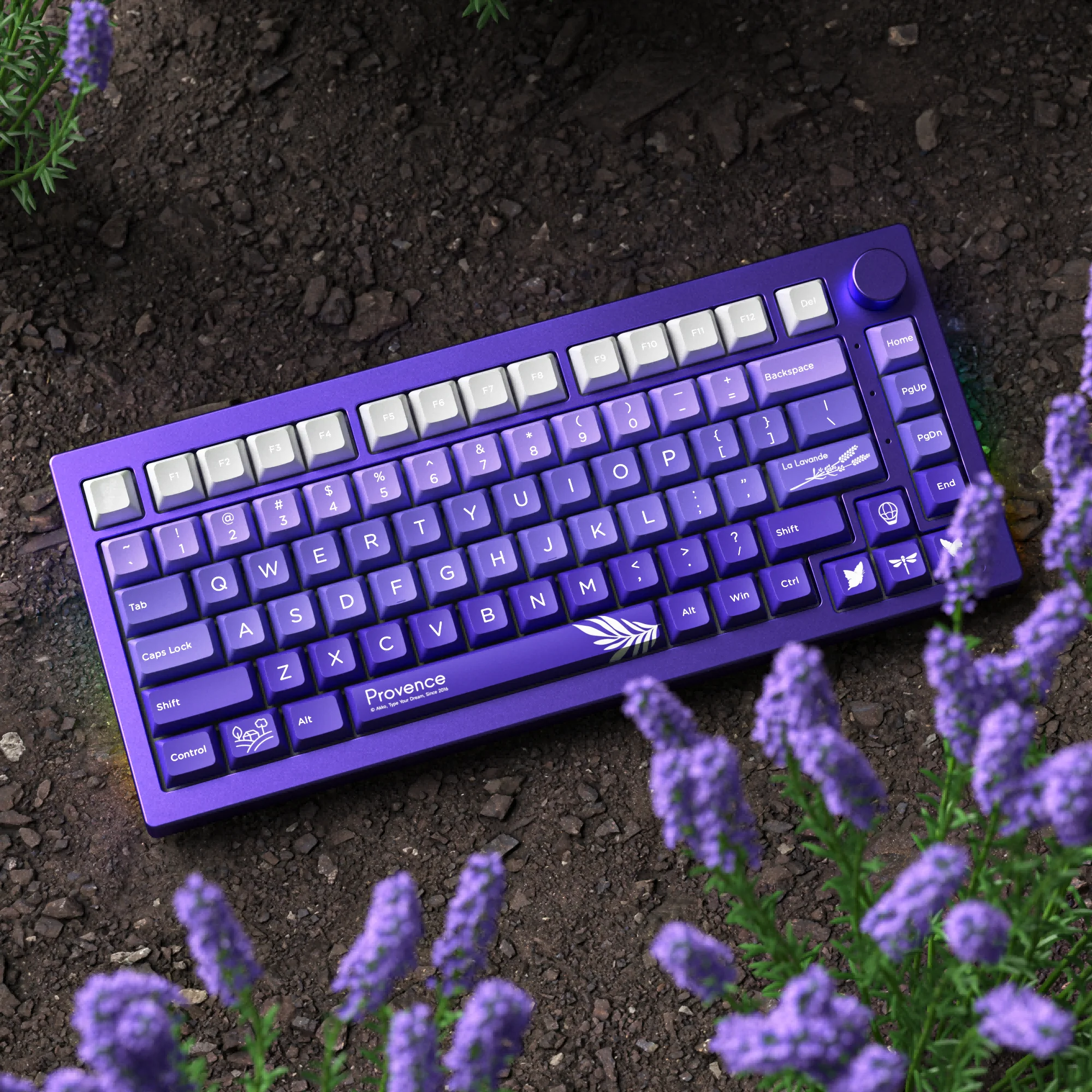 Akko Jda Profile Keycap Set Provence Lavender 127 Keys Pbt Dye-sub ...