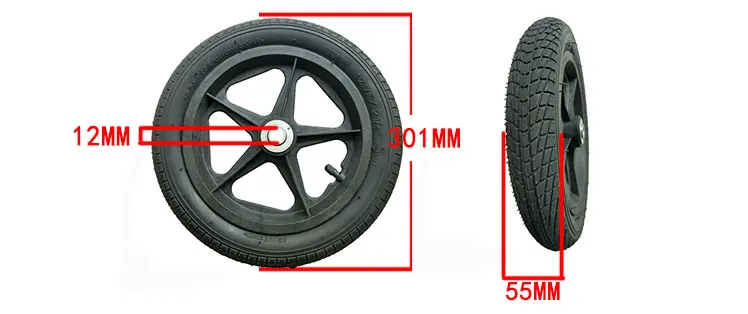 New 12-inch Plastic Pneumatic Kids Running Bike Wheel Rubber 12x1.75 ...