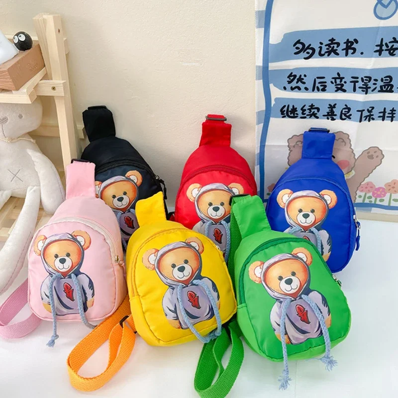 Cute Children's Nylon Chest Bag Cartoon Dressing Bear Boys Kids ...