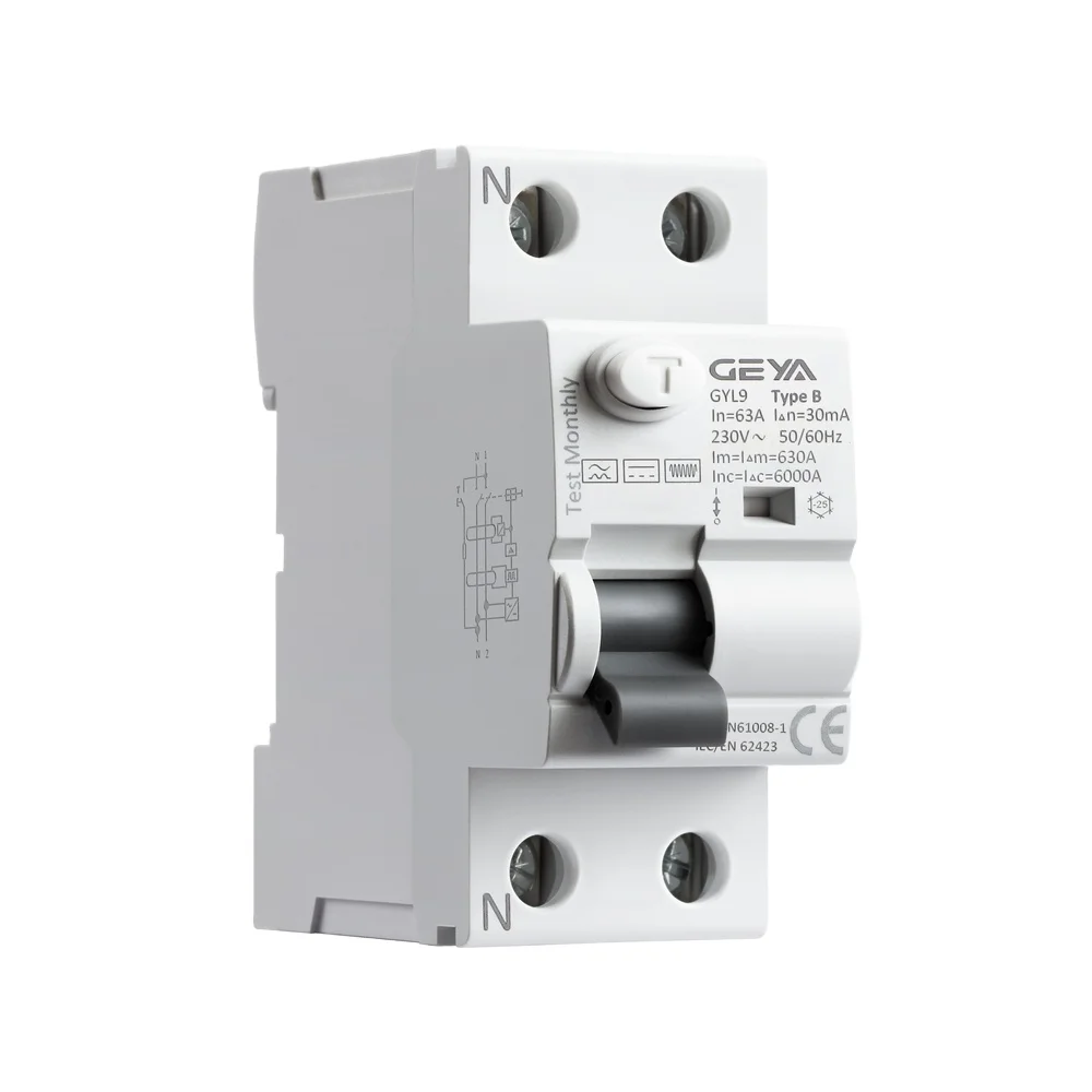 Geya B Type Rccb Residual Current Circuit Breaker Dc Elcb 2p 63 Amp ...