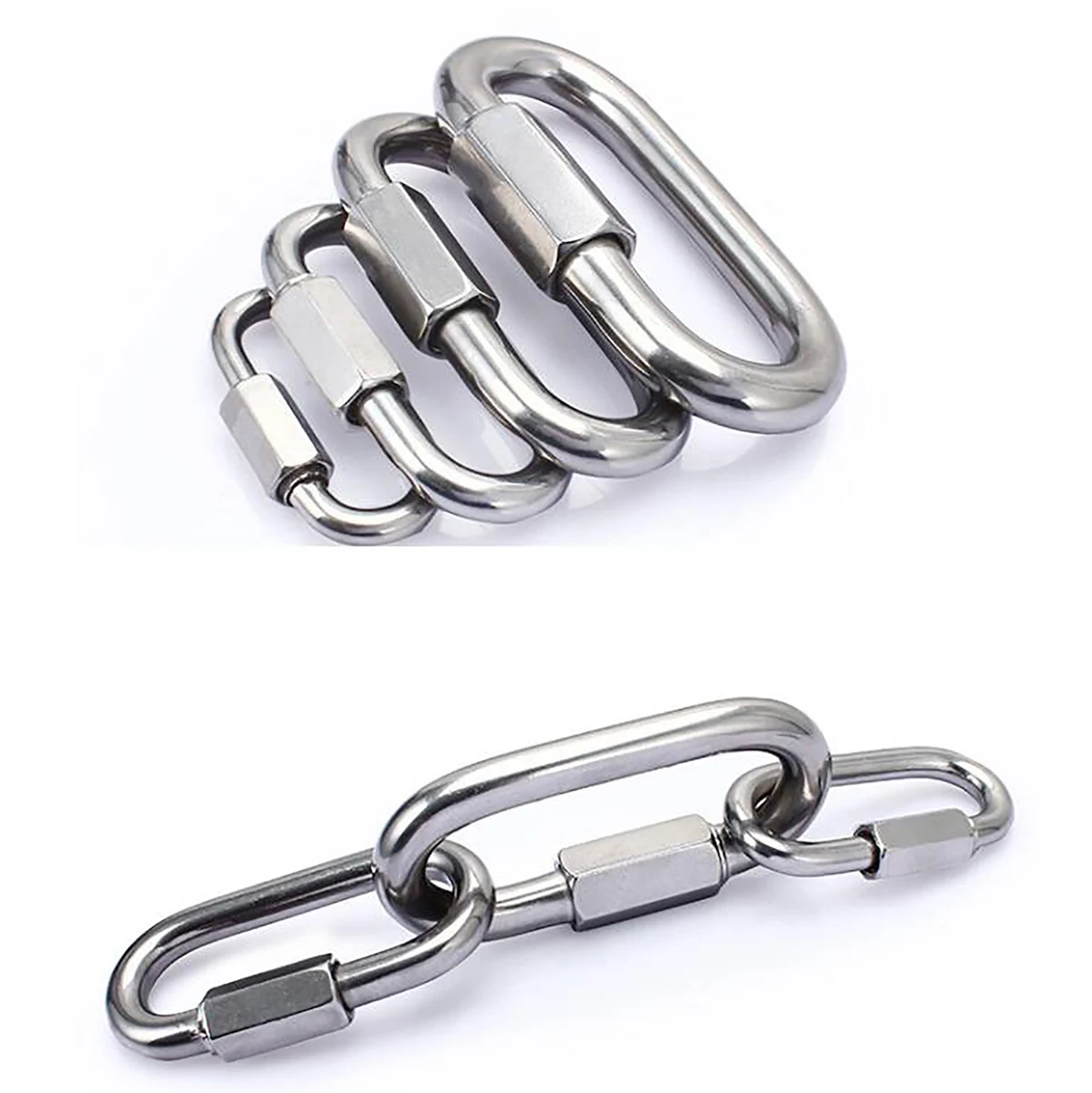 304 316 Stainless Steel Oval Quick Links Safety Snap Hook Climbing ...