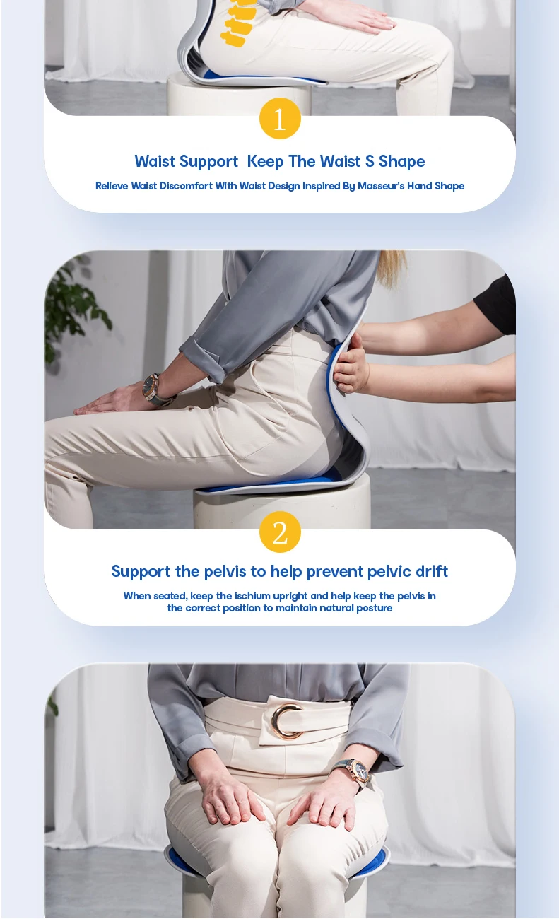 Office Orthopedic Posture Cushion Chair Office Backrest Seat Cushion ...