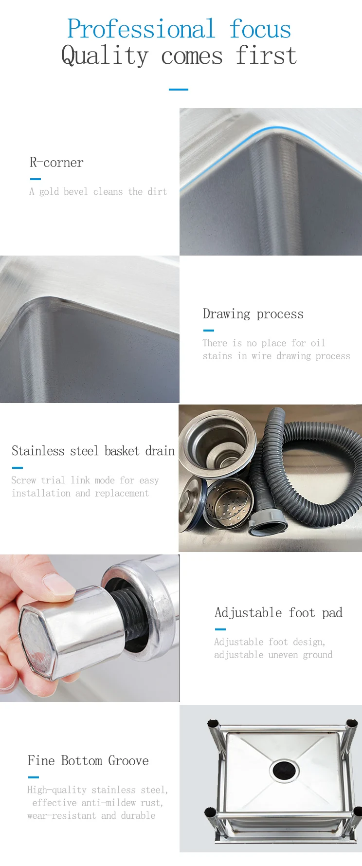 Wholesale Counter Double Bowl Stainless Steel Kitchen Basin Sink Of ...