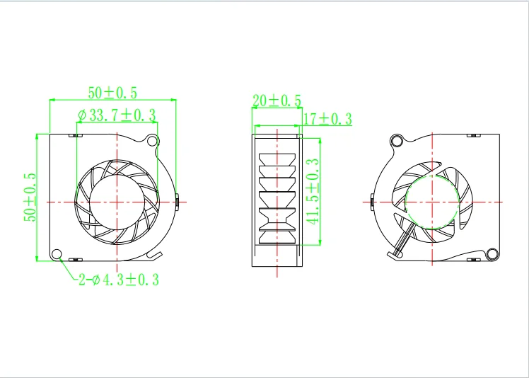 Fl Dc 12v Axial Flow Brushless Fan 5020 Wide Port Dc Blower Fan Air ...
