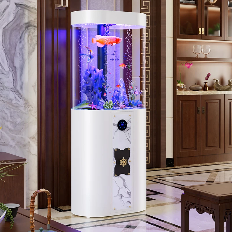 Eco-Friendly 110L Floor-to-Ceiling Aquarium Fish Tank with Internal ...