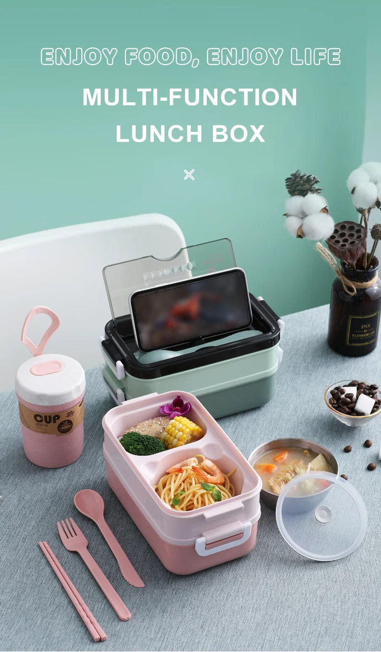 Bento Carry-all Insulated Thermal Custom Nordic Office Lunch Box With ...