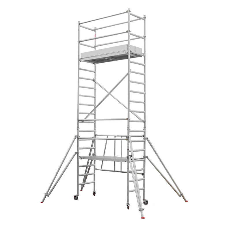 Aluminium Scaffold Folding Tower With Platform Handrails Support Legs ...