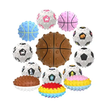 3d Rainbow Educational Fidget Toy Stress Ball Popping It Football ...