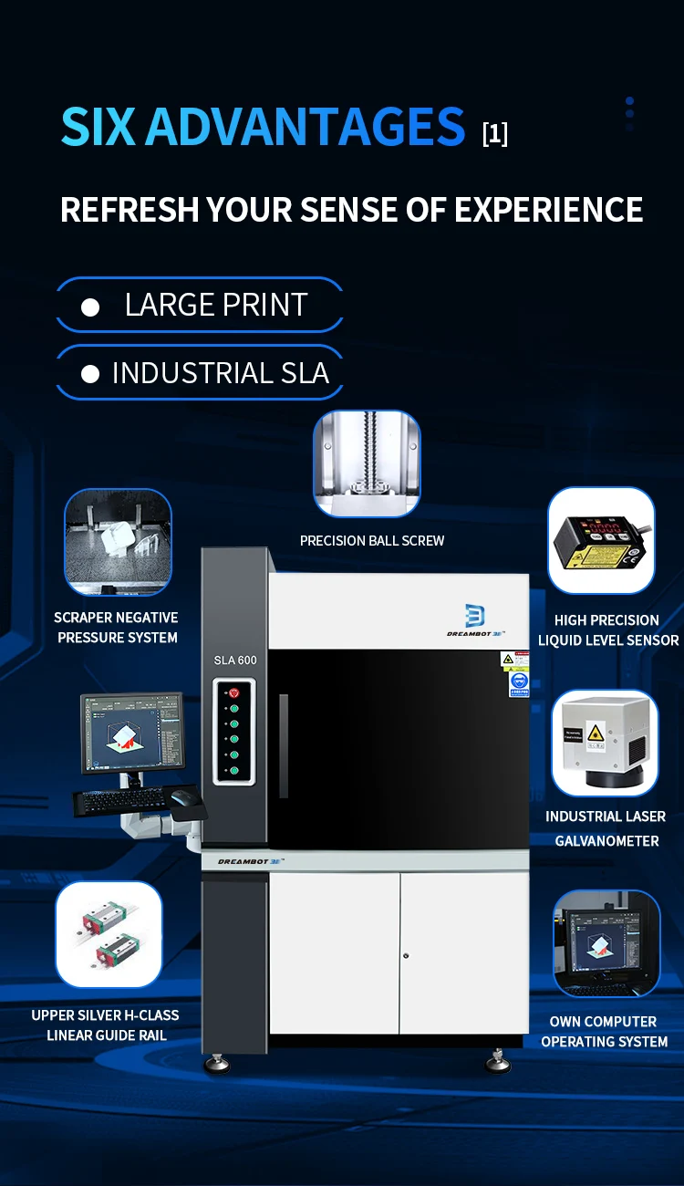 Large Size 600*600*400mm 3d Printing Machine Industrial Laser Resin Sla ...