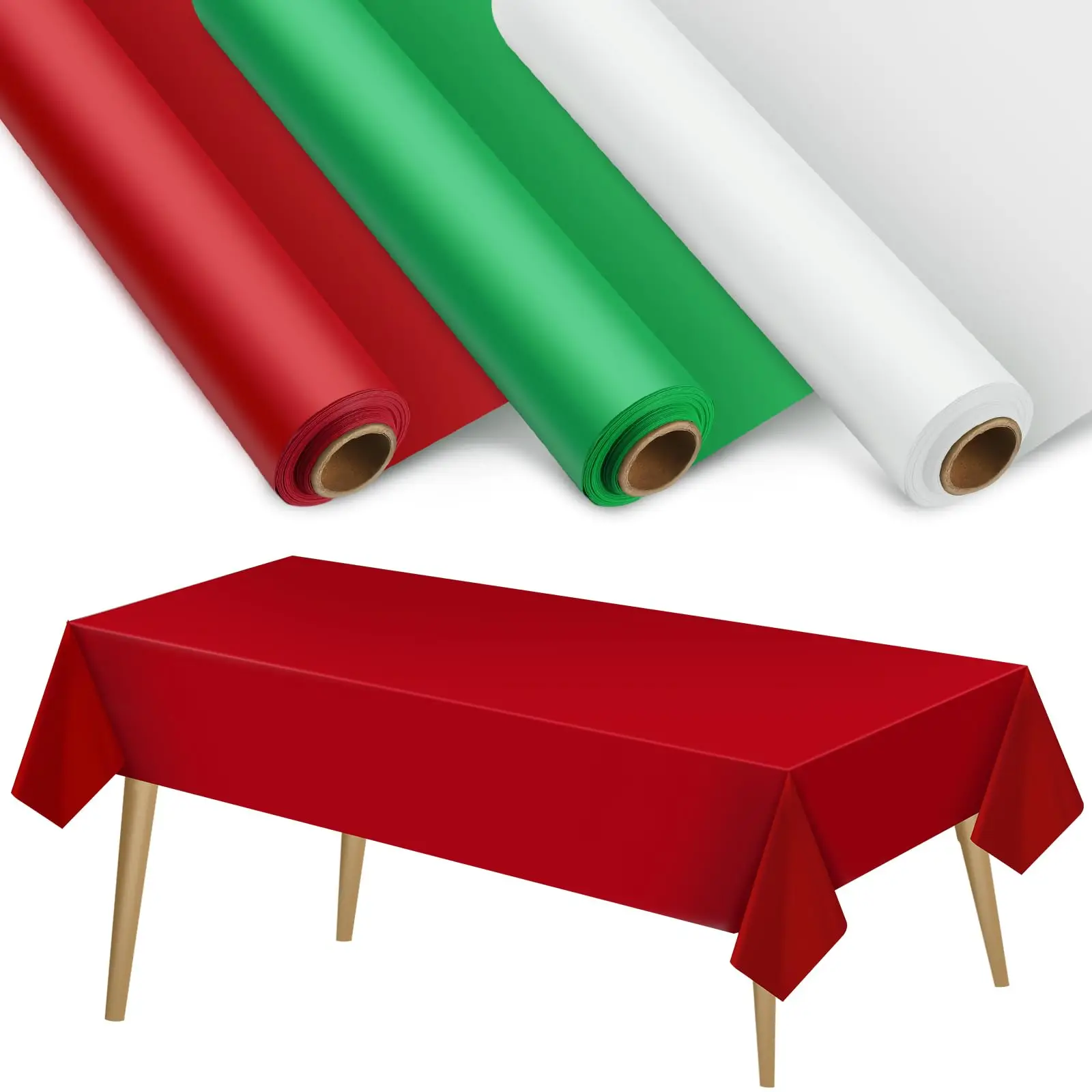 Classic Disposable Plastic Table Cover Roll with Convenient Slide ...