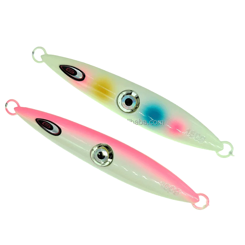 110g 140g 200g 250g 300g Keel Iron Plate with Lamp Metal Jigging Head with Spinner Blade Fast ...