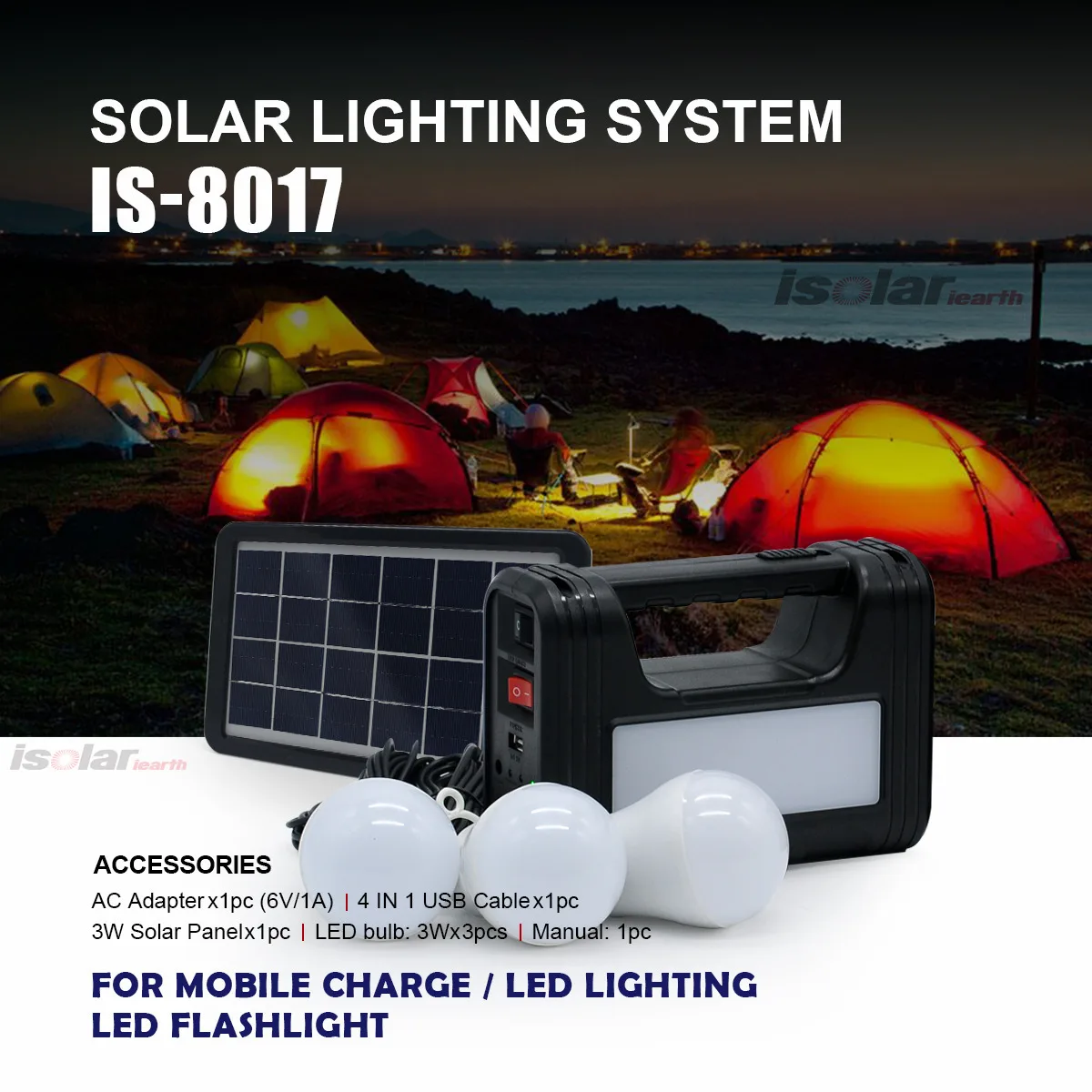 Gd Solar Lights off Grid Rechargeable - Home Lighting Kit