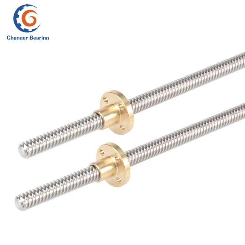 100-900mm T-Type T8 Lead 8mm Pitch 2mm CNC Trapezoidal Screw