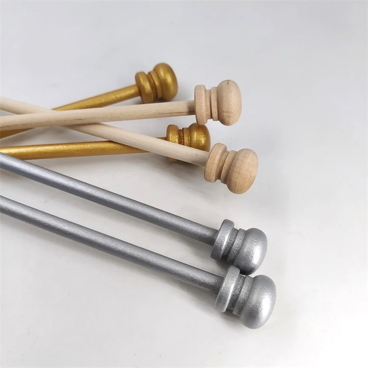 Wood Scroll Rods 8" Wood Scroll Silver And Gold Color Wooden Scroll ...
