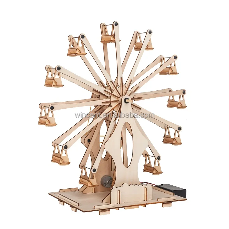 Hot Selling Belt Pulley Ferris Wheel Stem Wooden Educational Toy ...