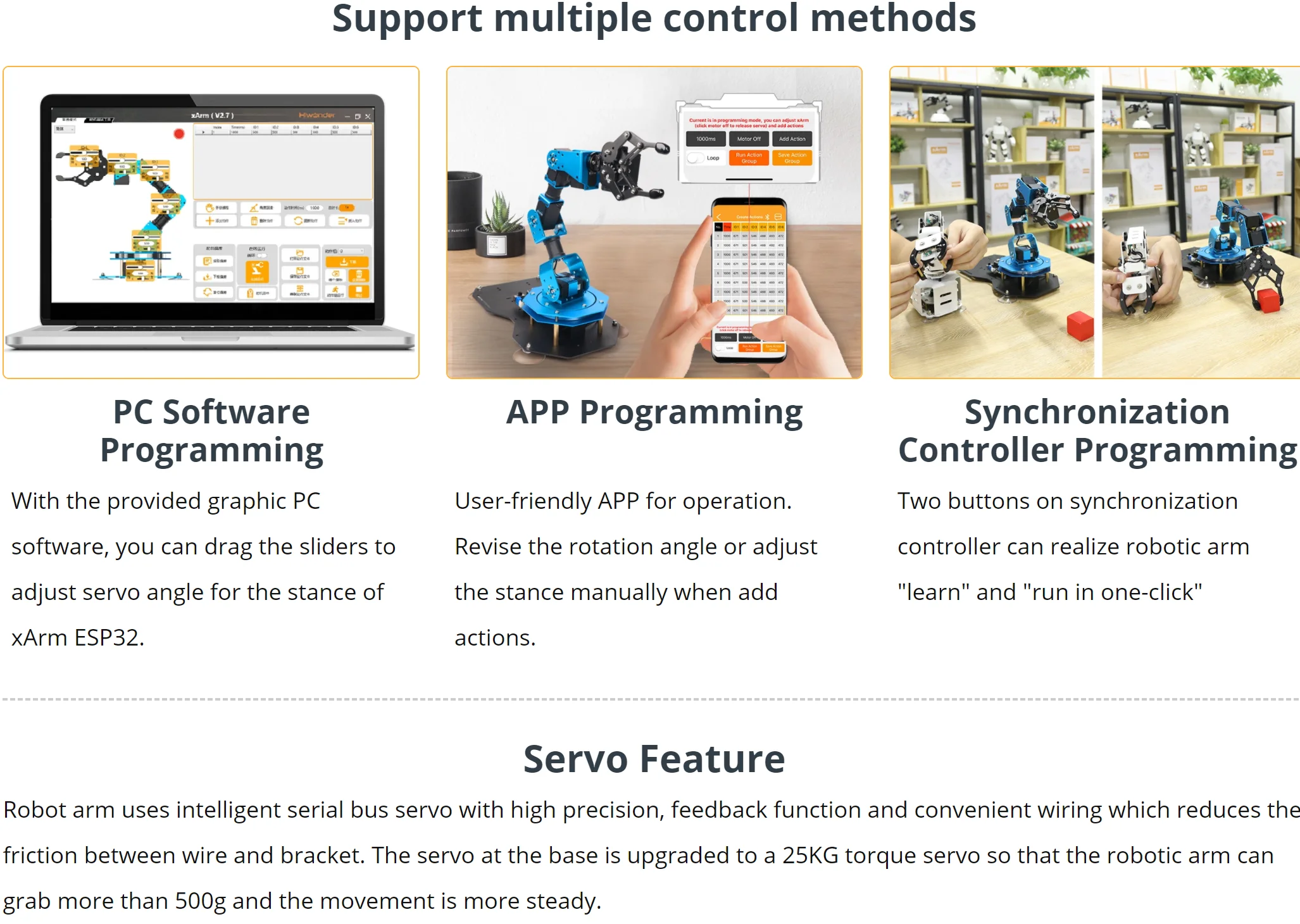 Hiwonder 5dof Robot Arm Xarm Esp32 Education Mini Manipulator Arm Stem Educational Tool - Buy ...