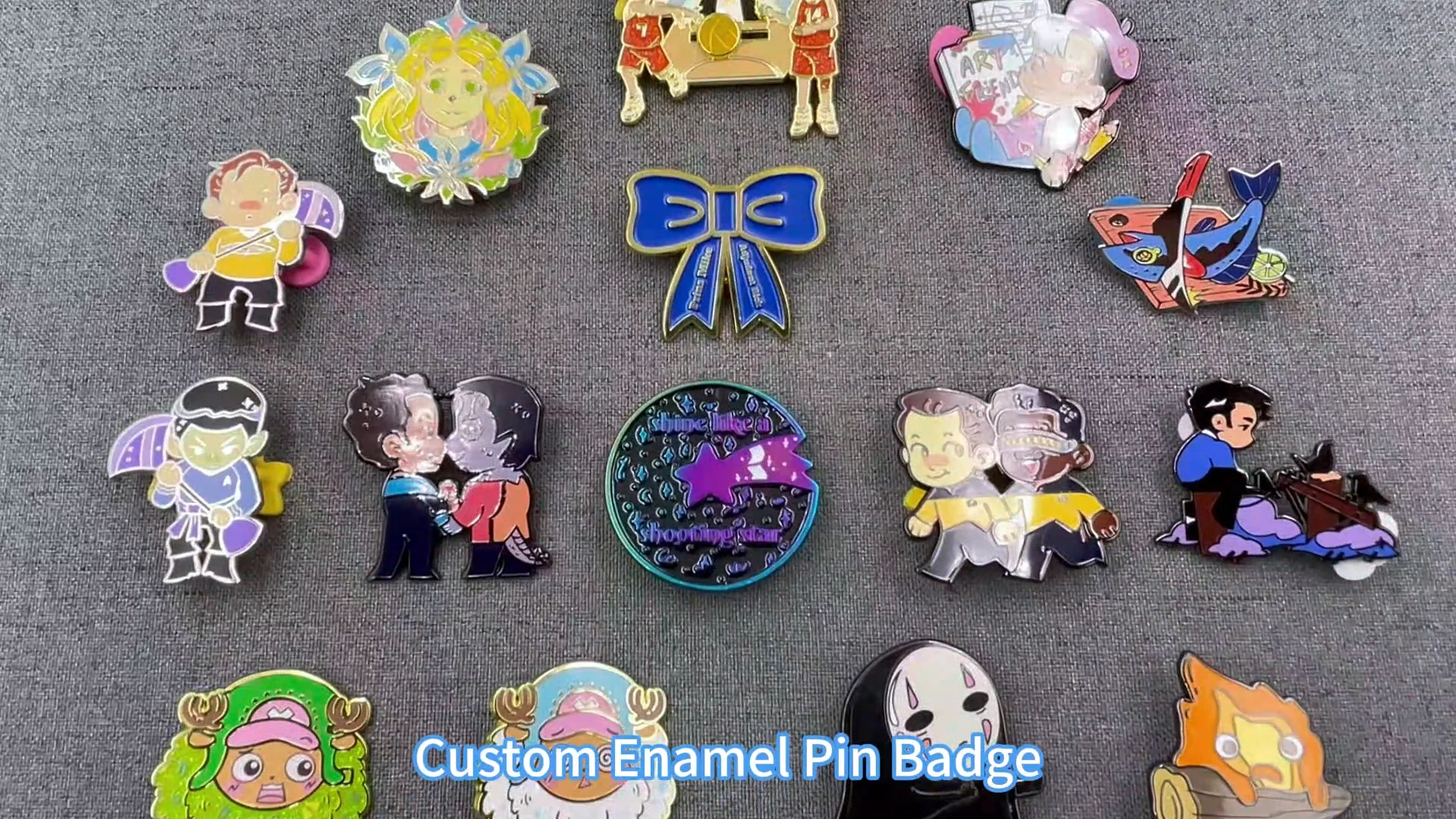 No Minimum Manufacturer Factory Custom Soft Enamel Glitter Anime ...