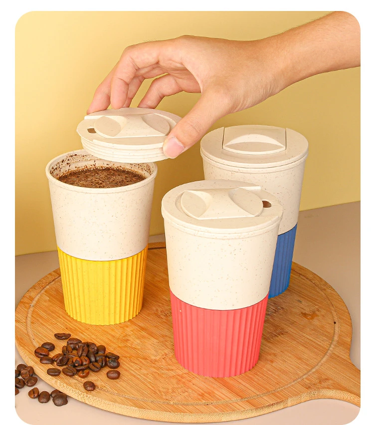 300ml Eco Friendly Biodegradable Wheat Straw Coffee Cup Recycled ...