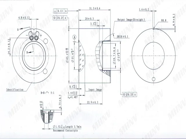 MX10130 FOM1400+ P45 White/p43 Green Phosphor Image Intensifier Tube ...