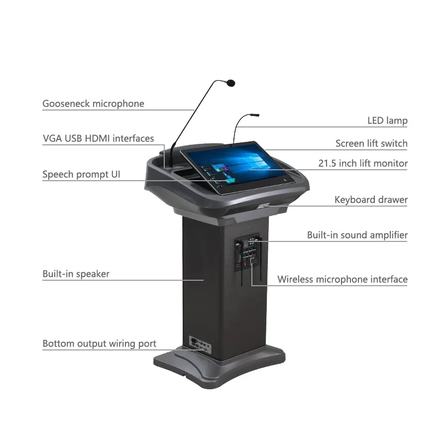 Alibaba.com: Modern Pulpit Gooseneck & Wireless Mic Conference Podium ...