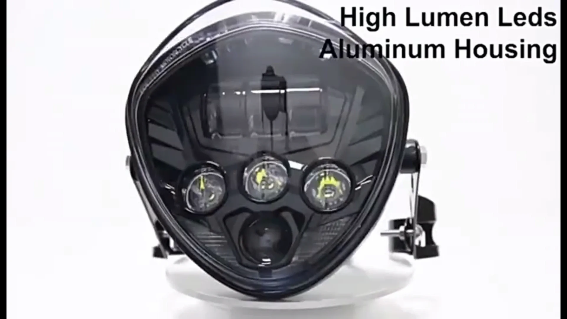 Universal Motorcycle Headlight 7inch Hi Lo Beam White Red Drl Motorcycle Led Headlight For Har ...