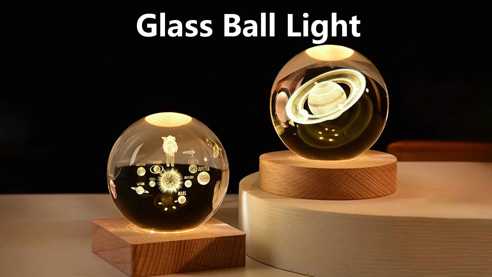 Customized 6cm Glass Solar System Planet Sphere 3d Galaxy Crystal Ball ...