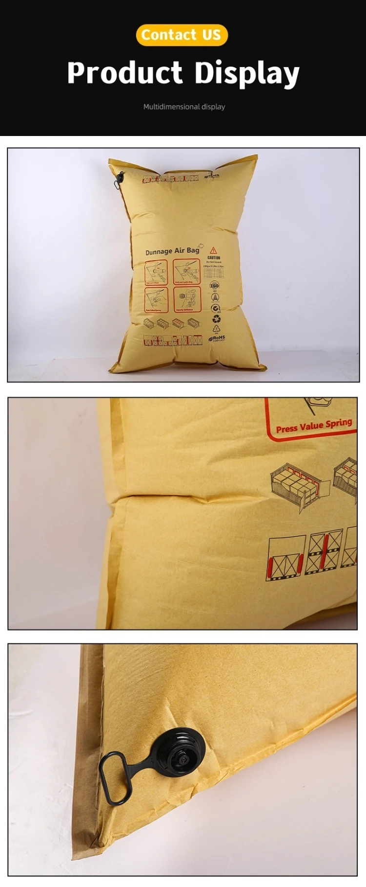 Transport Buffer Kraft Paper Air Cushion Airbag Compressive Protection ...