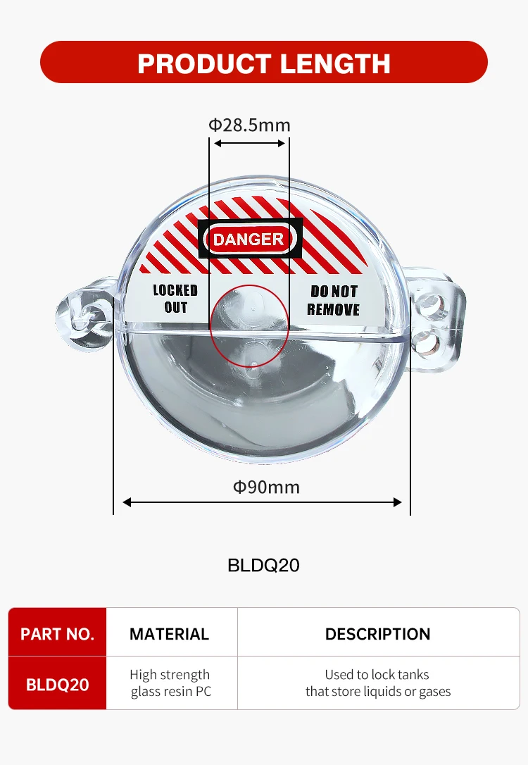 Transparent Visual tank Lock Industrial Safety Gas tank Safety Lock ...