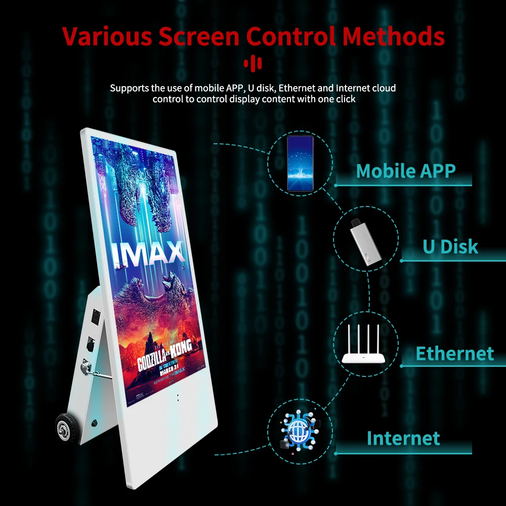 43 Inch Outdoor Portable Advertising Display Bluetooth With Battery Lcd ...