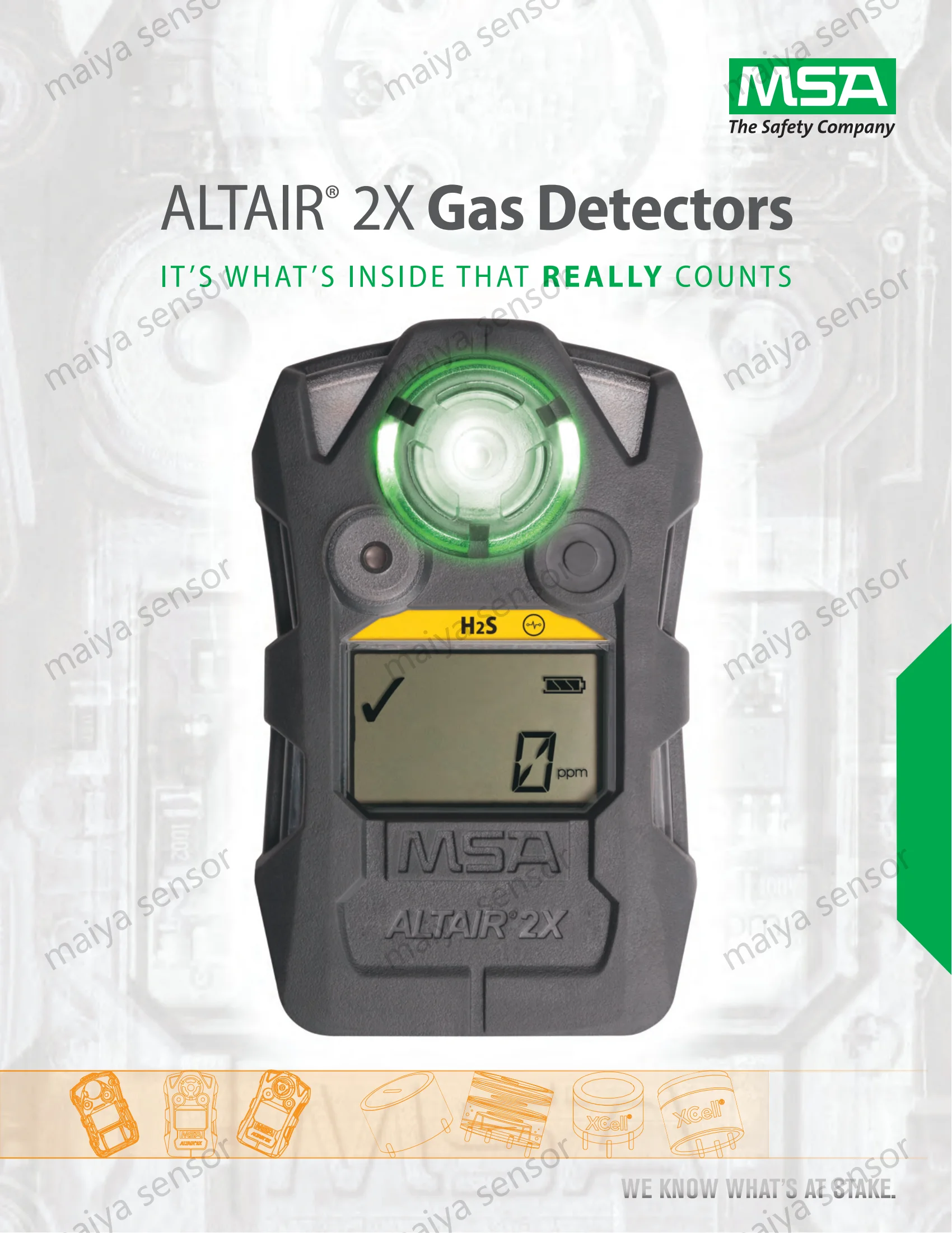 MSA H2S Gas Detector - Reliable MSA ALTAIR 2X for H2S, CO, HCN, NH3