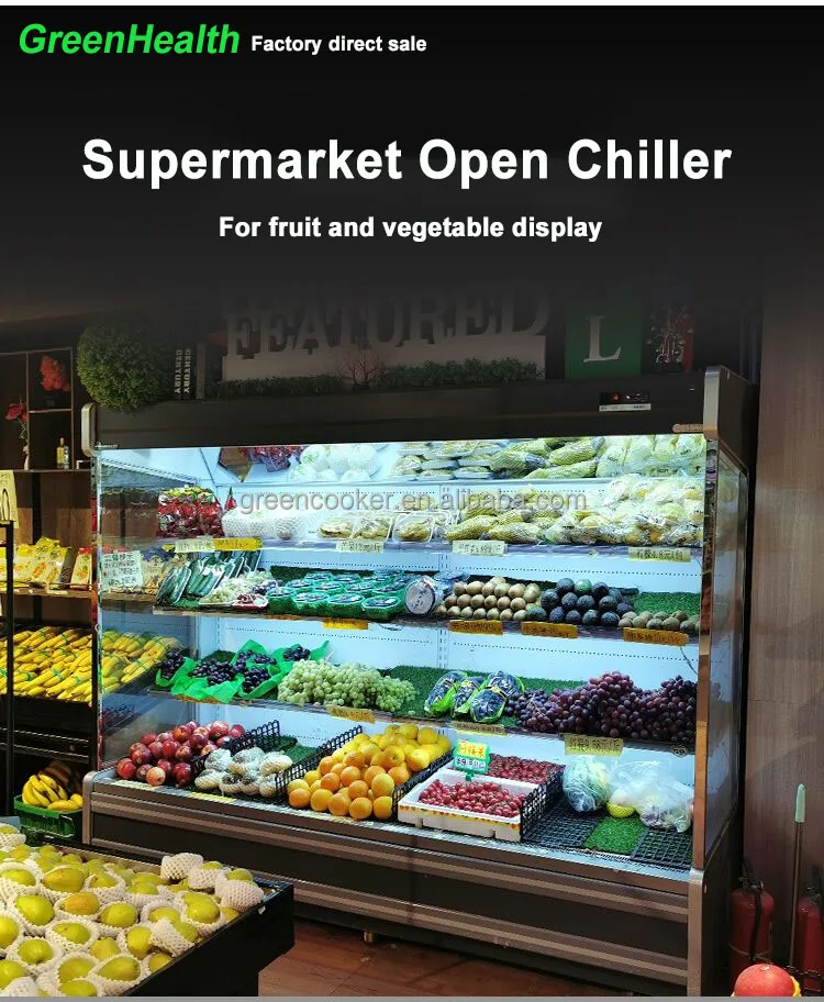 Multideck Open Chiller with Mist Feature for Fruits and Vegetables