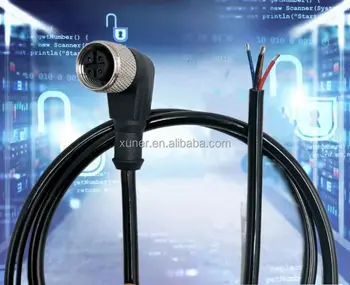 Towline Cable M12 4pin Bent Female Connector Waterproof Aviation Cable ...