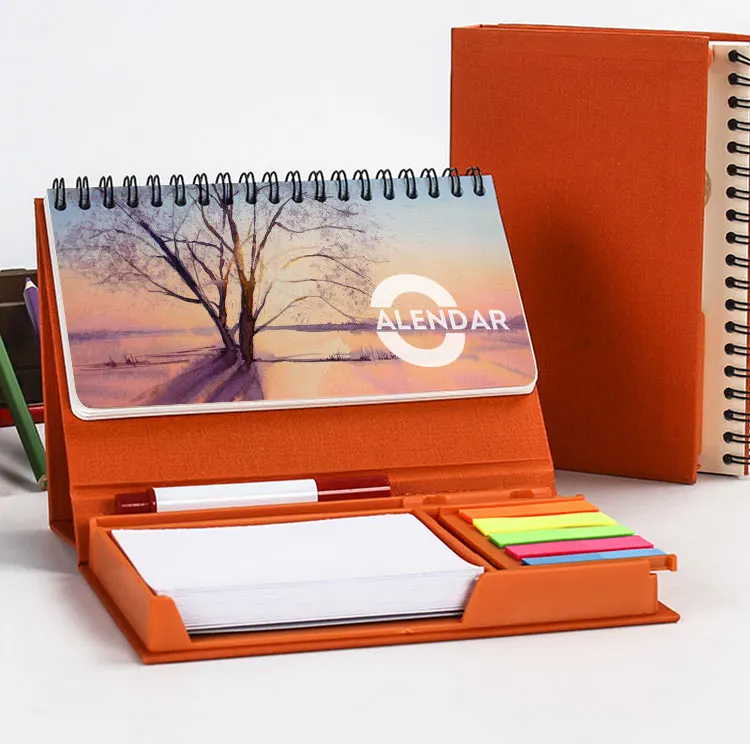 Custom Folding Daily Printing Desk Calendar with Sticky Note