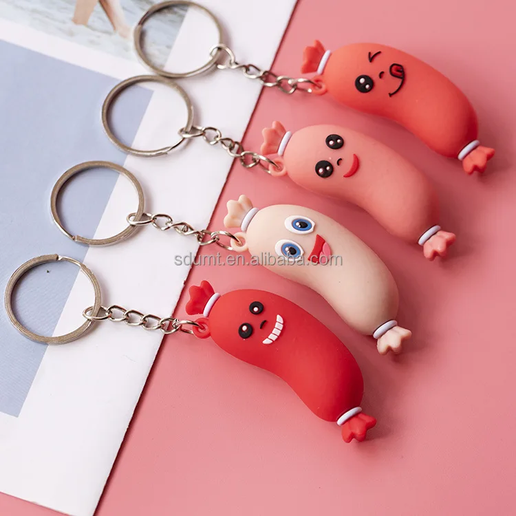 Creative Cartoon Ham Sausage Keychain Bag Pendant Sausage Smile Cute ...