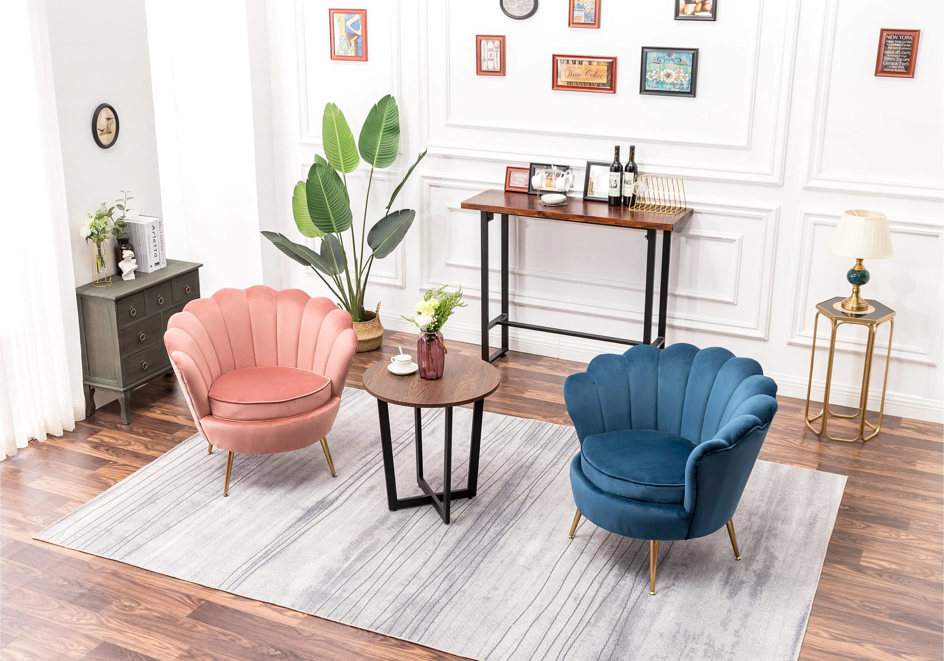 Shell Chair Pink Velvet - Custom Modern Luxury Upholstery