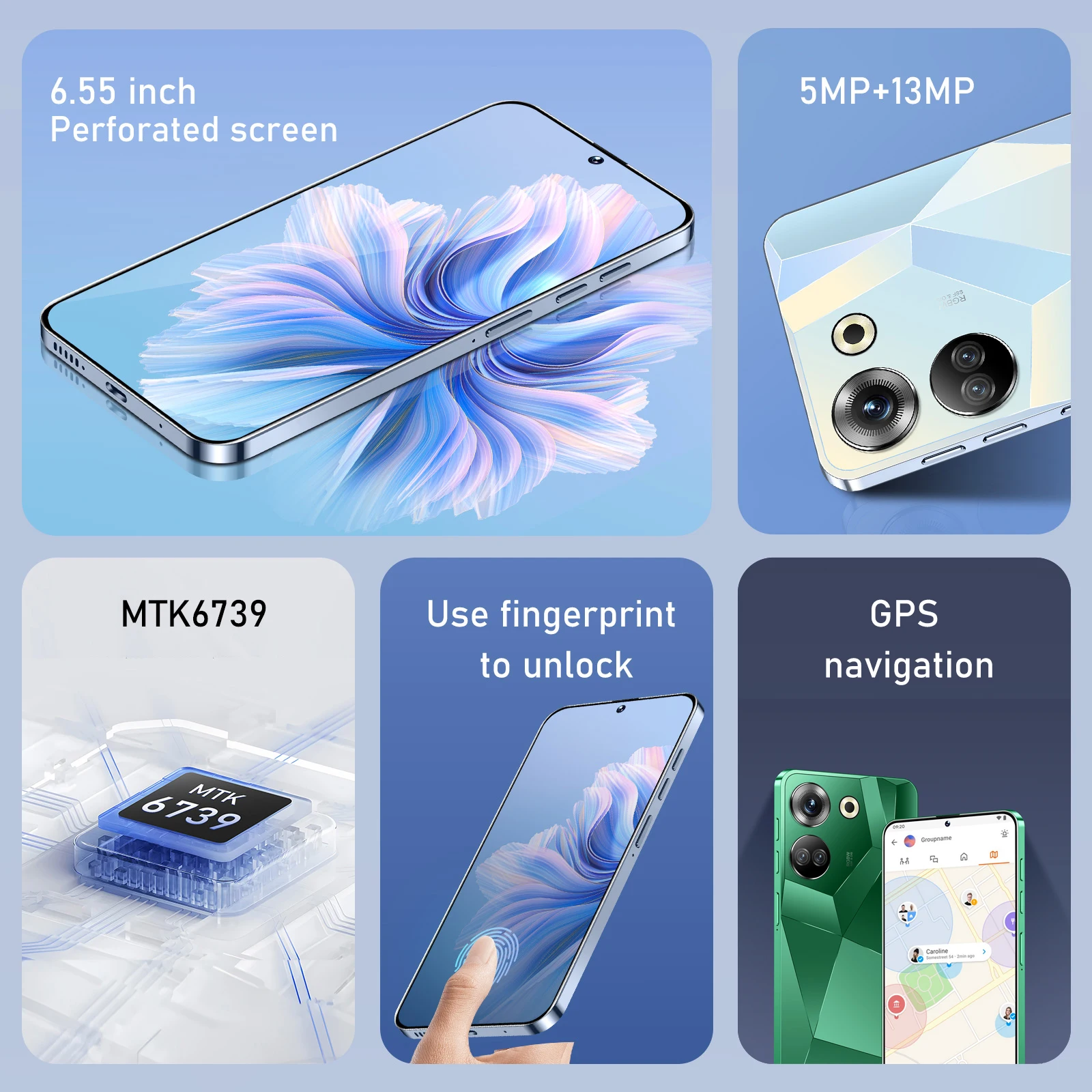 OEM LOGO Mobile Phone - 6.5 Inch 4G Unlocked Android10.0