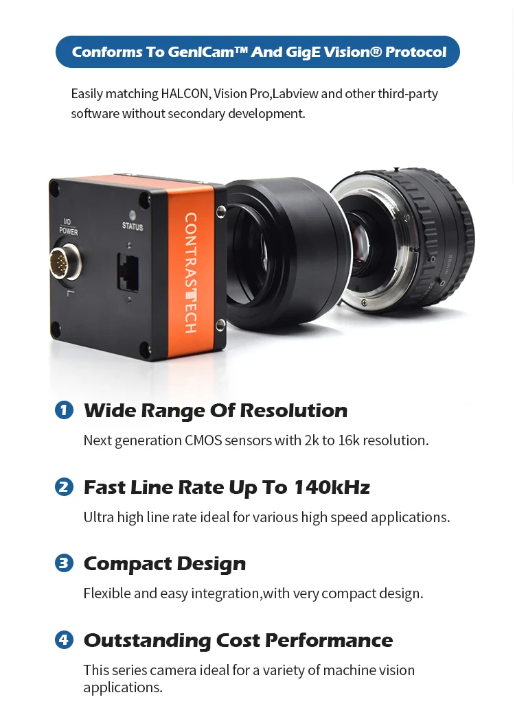 2K 49khz Digital Rail Detection Basler Line Scan Camera